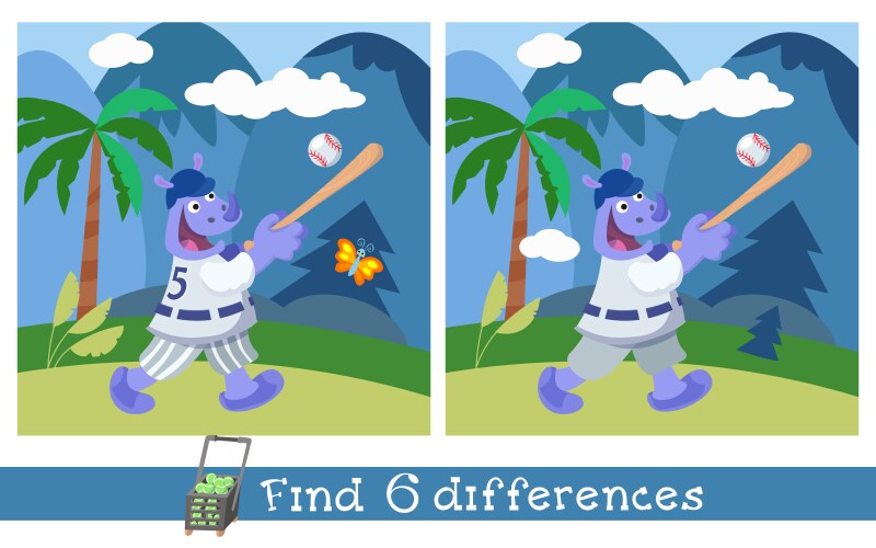 Find 7 differences game for children cute kids Vector Image