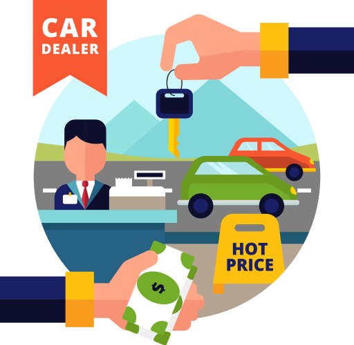 Buying a car Royalty Free Vector Image - VectorStock
