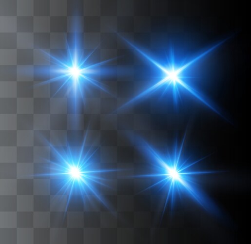 Glowing stars light effects graphic elements Vector Image