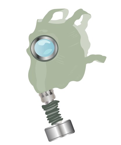 Gas mask respirator with filters pest control Vector Image