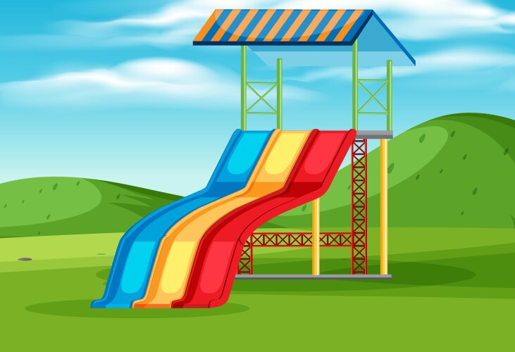Children playing slide on white background Vector Image
