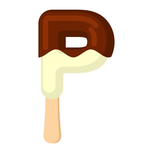 Ice cream abc popsicle alphabet cold sweets font Vector Image