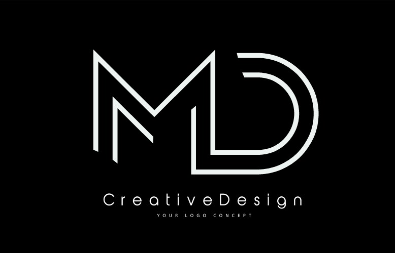 Md m d letter logo design creative icon modern Vector Image