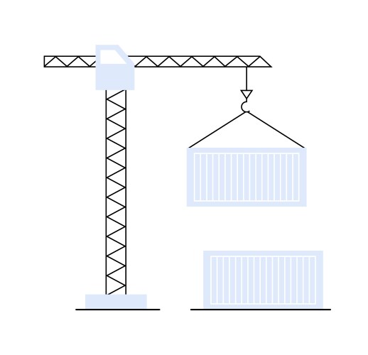 Modern lift lifting mechanism for transporting Vector Image