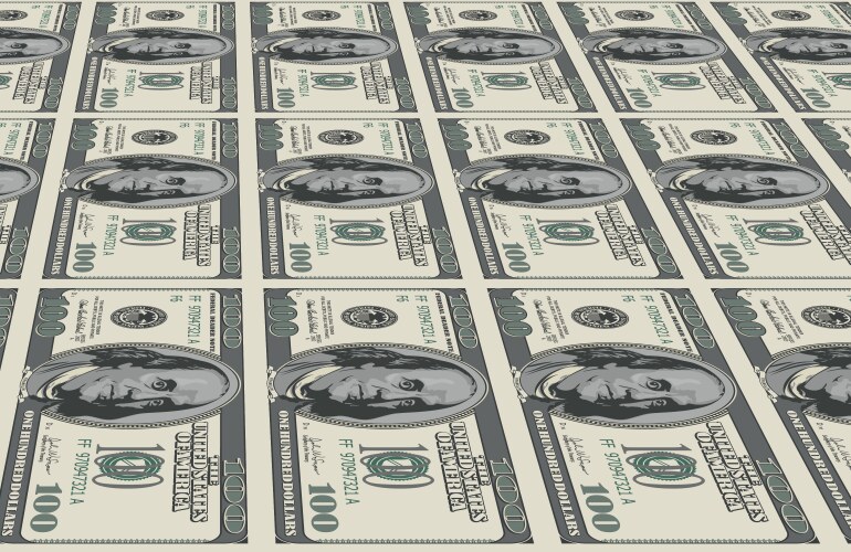 Background of new malaysia banknotes rm100 print Vector Image