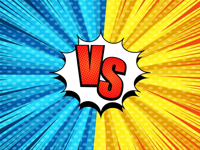 Comic book versus background superhero Royalty Free Vector