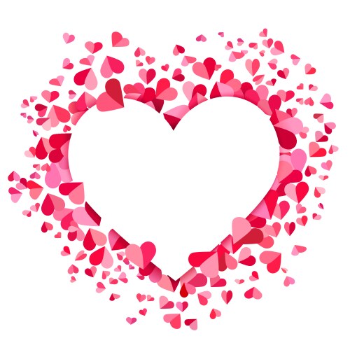Frame of red hearts in the shape a hart Royalty Free Vector