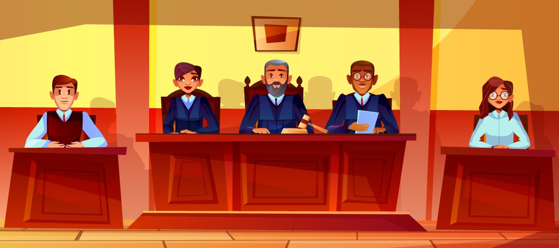 Supreme court tribune judges in session judge Vector Image