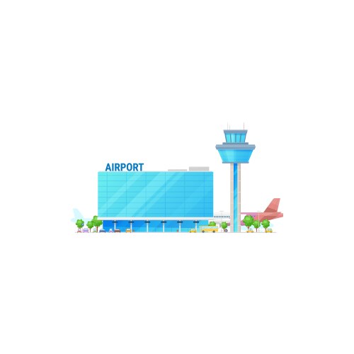 Control tower airport terminal buildings Vector Image