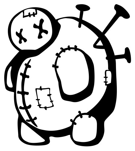 Voodoo doll stencil Royalty Free Vector Image - VectorStock