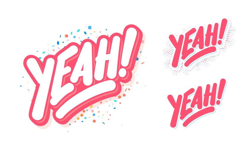 Oops handwritten lettering set of three Royalty Free Vector