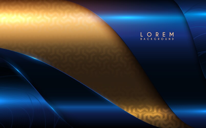 Abstract blue and gold shapes background Vector Image