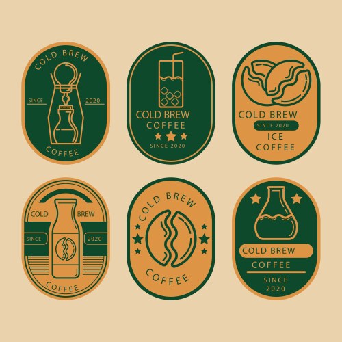 Cold brew coffee labels Royalty Free Vector Image
