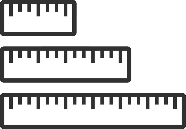 Ruler combined icon set Royalty Free Vector Image