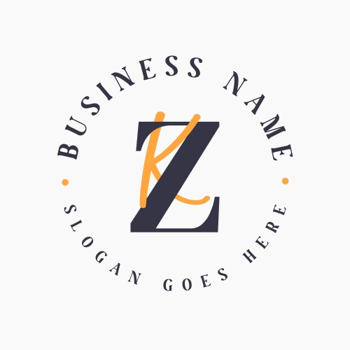 Modern letter zk logo for corporate business Vector Image