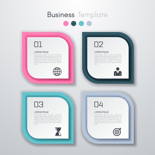 Colorful square infographic template Royalty Free Vector
