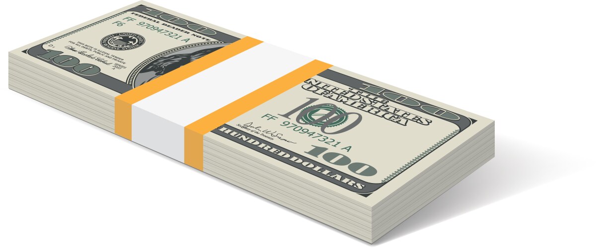 Stack of Hundred Dollar Bills Royalty Free Vector Image
