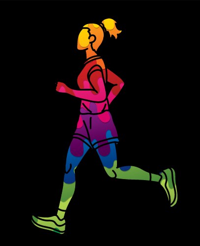 Running woman sport sprinter marathon Royalty Free Vector