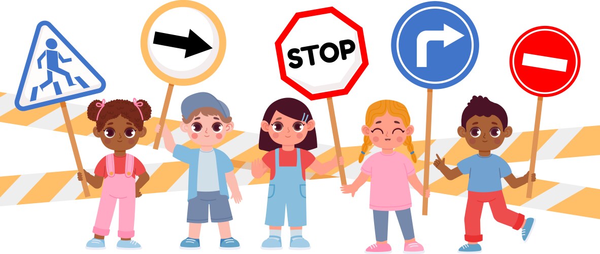 Kids road safety Vector Images & Graphics for Commercial Use | VectorStock