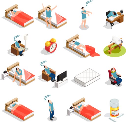 Cartoon rules of healthy sleep infographics Vector Image