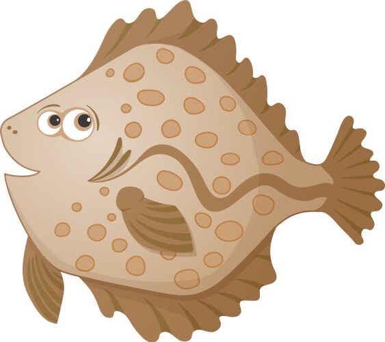 Flounder fish cartoon Royalty Free Vector Image