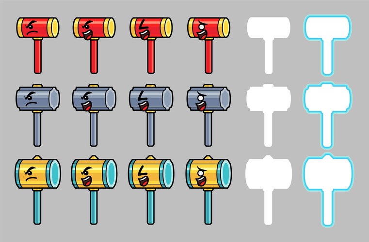 Miscellaneous shoot game sprites Royalty Free Vector Image