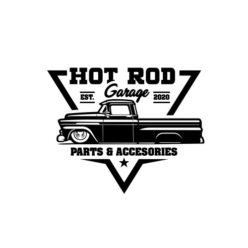 Custom garage hot rod and classic car logo Vector Image