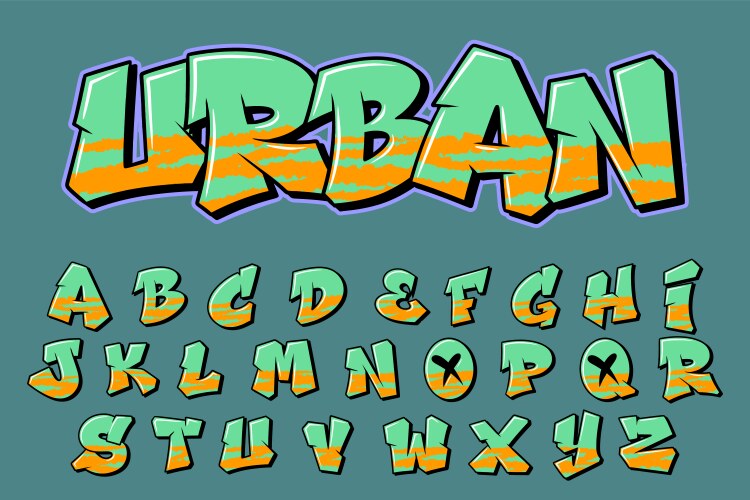 Multicolored comic style graffiti alphabet Vector Image
