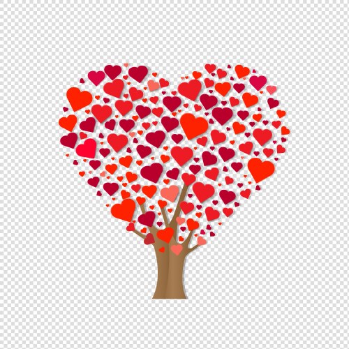 Hearts borders isolated transparent background Vector Image