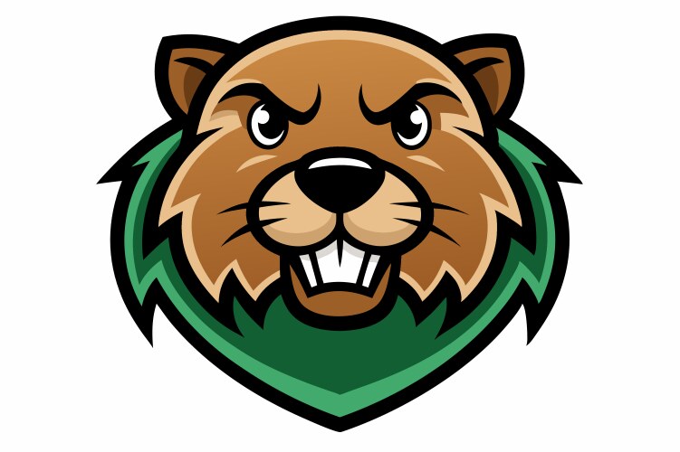 Beaver head mascot logo design Royalty Free Vector Image
