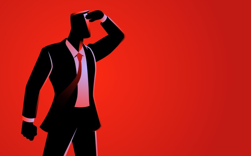 Businessman silhouette pose hand forehead gesture Vector Image
