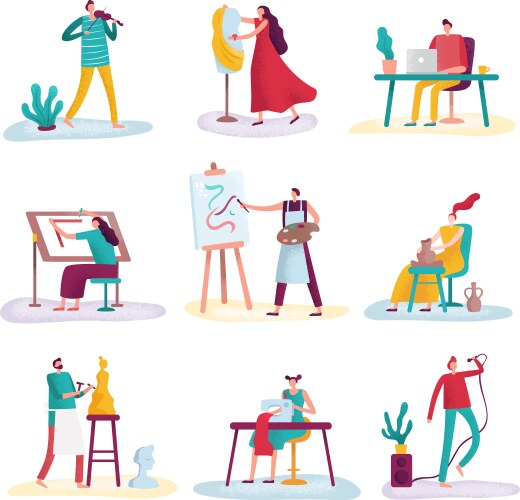A set artists people creative professions Vector Image
