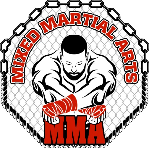 Mma tournament badgedesign Royalty Free Vector Image