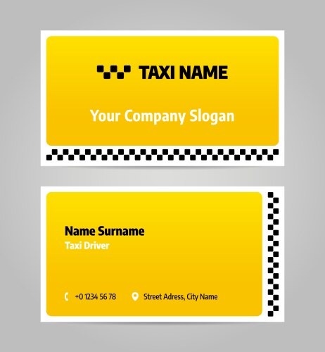 Taxi business or visiting card Royalty Free Vector Image