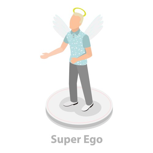3d isometric flat of ego Royalty Free Vector Image