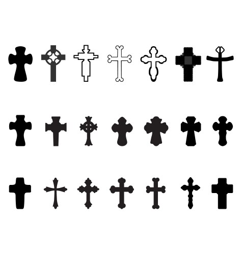 Watercolor religious crosses Royalty Free Vector Image