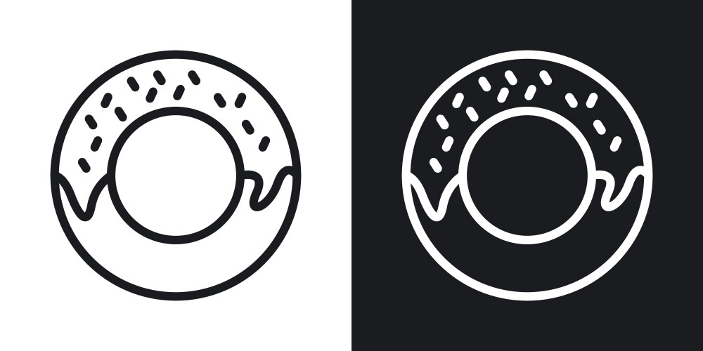 Doughnut icon set donut food snack bitten symbol Vector Image
