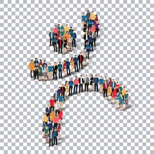 Man symbol people 3d transparency Royalty Free Vector Image