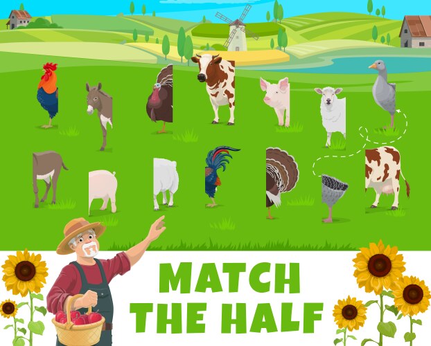 Board game with a farm background Royalty Free Vector Image