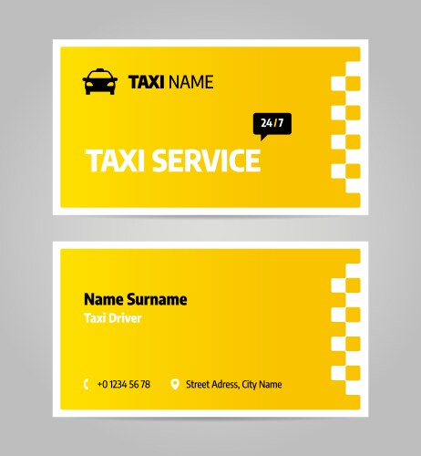 Taxi business or visiting card Royalty Free Vector Image