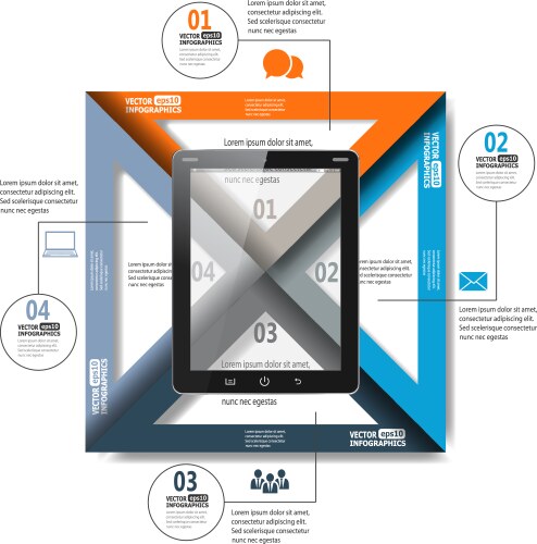 Modern paper infographics in a pie chart for web Vector Image
