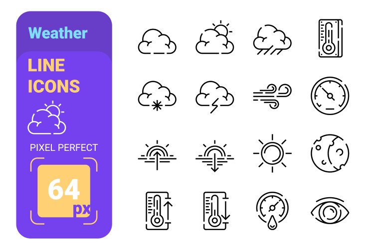 Set cards with cute baby weather Royalty Free Vector Image