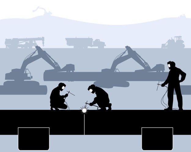 Welder with a tool for welding Royalty Free Vector Image