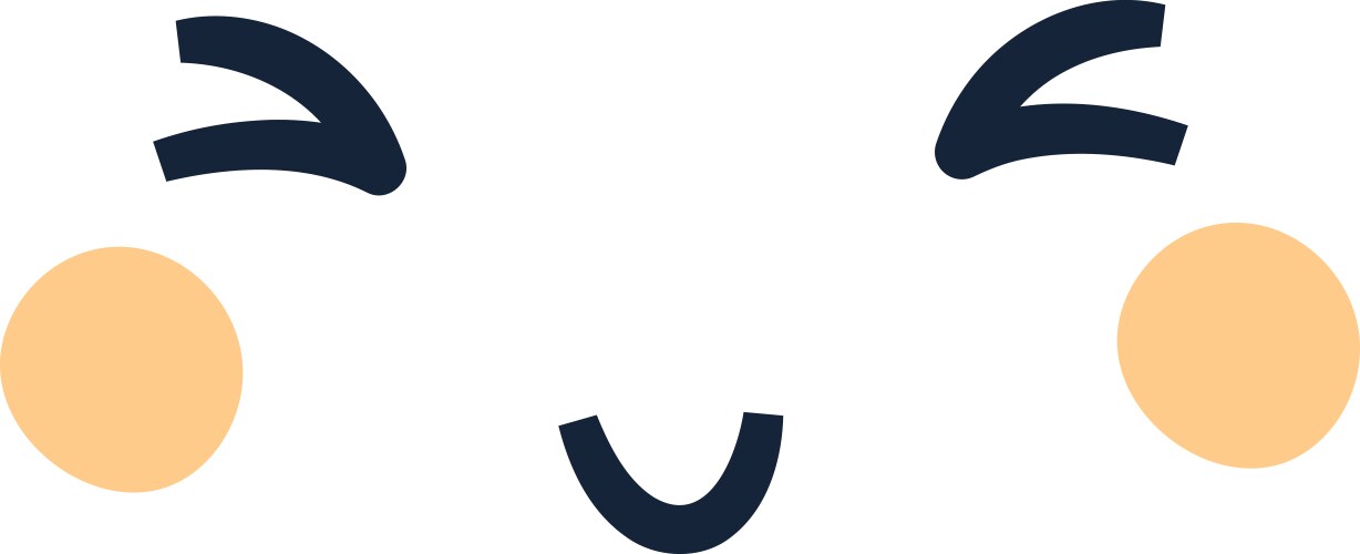 Cartoon character smiling face Royalty Free Vector Image