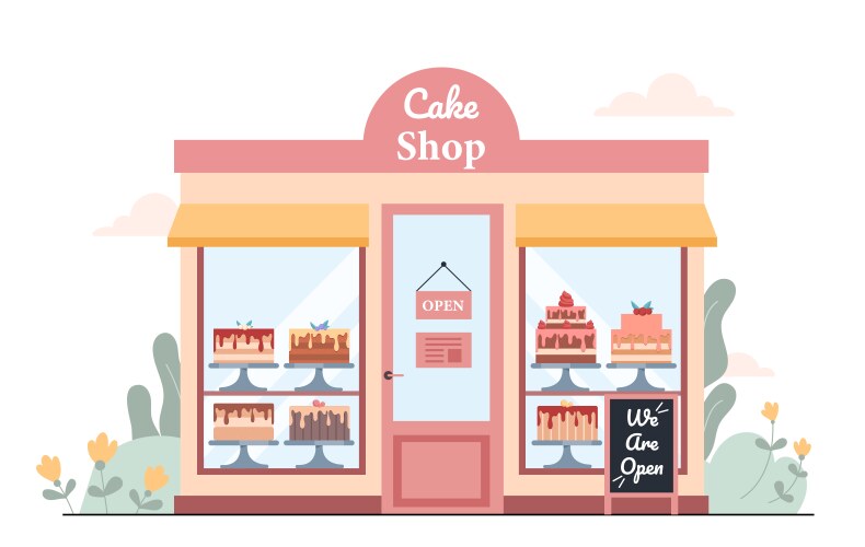 Bakery shop front view Royalty Free Vector Image