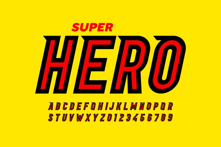Comics superhero style font Royalty Free Vector Image