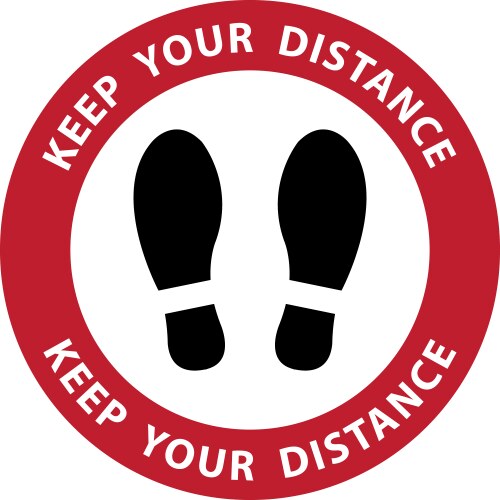 Social distancing signage or floor sticker Vector Image