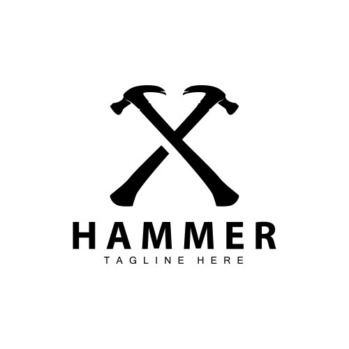 Hammer logo design repair service template Vector Image
