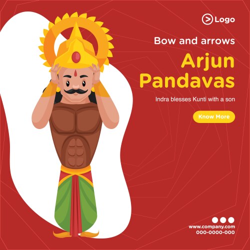 Arjuna cartoon character Royalty Free Vector Image