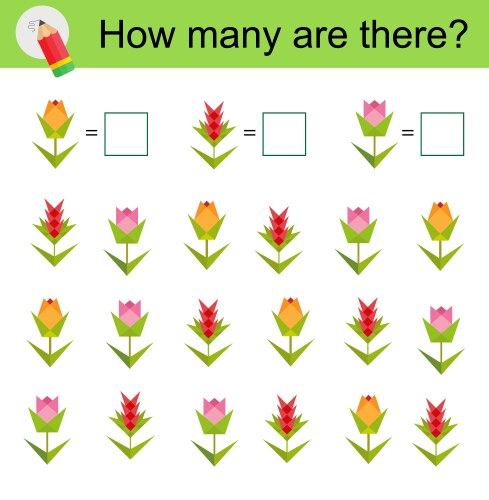 Math activity for kids developing numeracy Vector Image